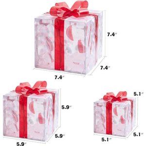 Holiday | Set Of 3 Christmas 6 Led Lighted Gift Boxes Transparent Warm ...